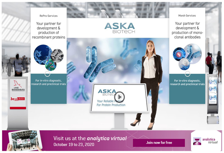 Analytica virtual online booth presentation and webinar recommendation | ASKA Biotech